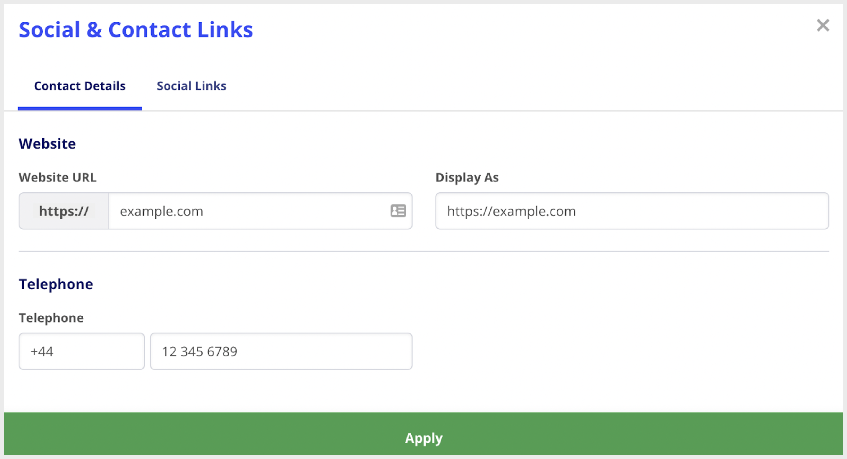 Contact Information and Social Media Links
