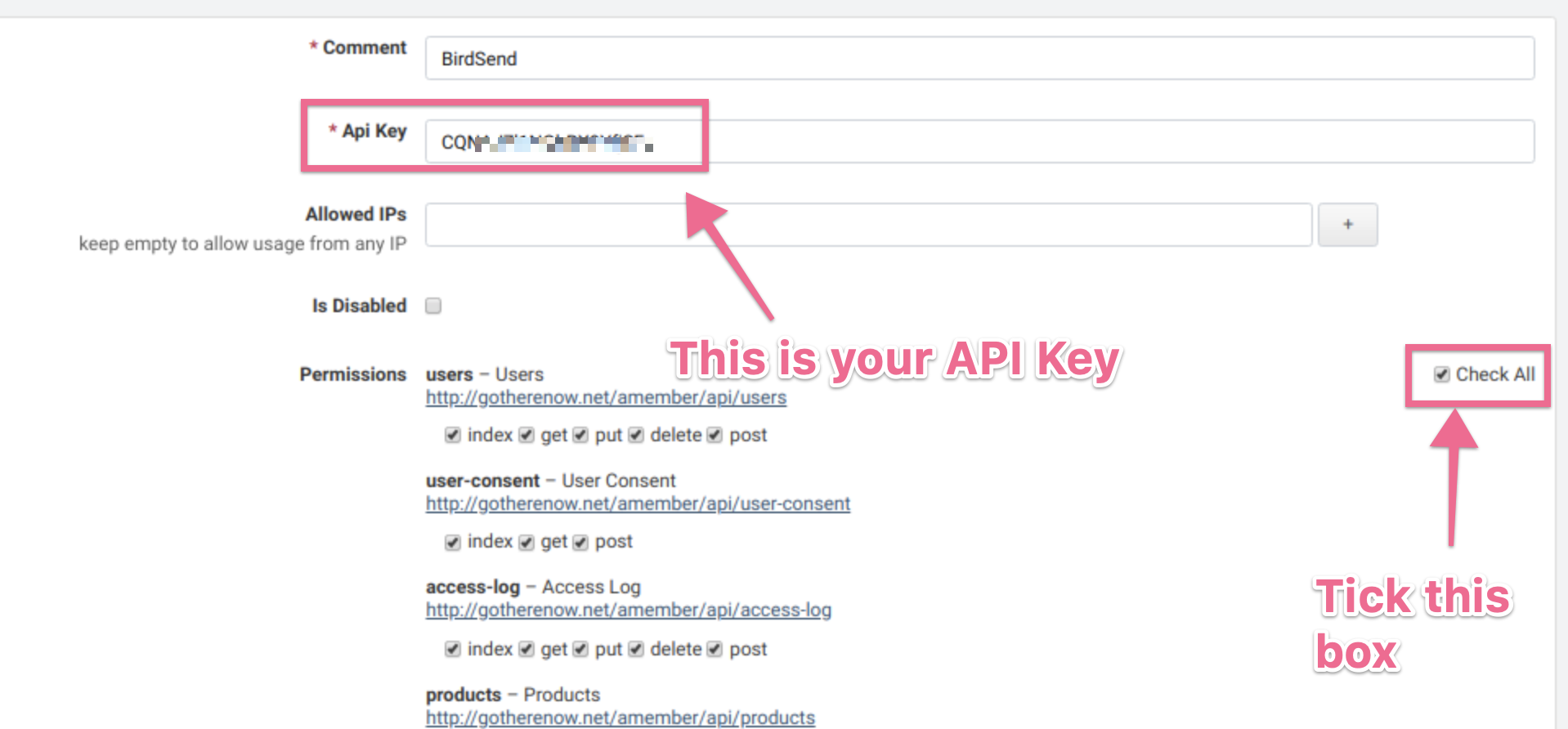 How to get aMember API Key