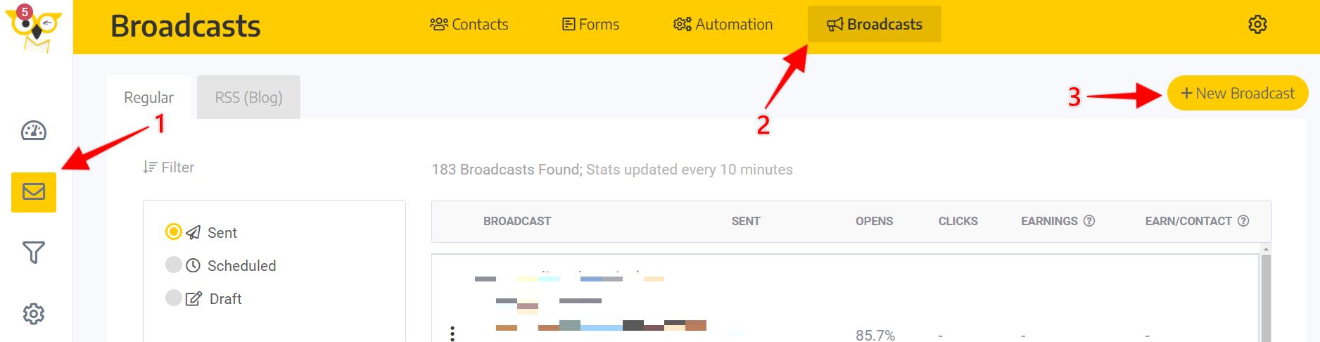 How to create a broadcast