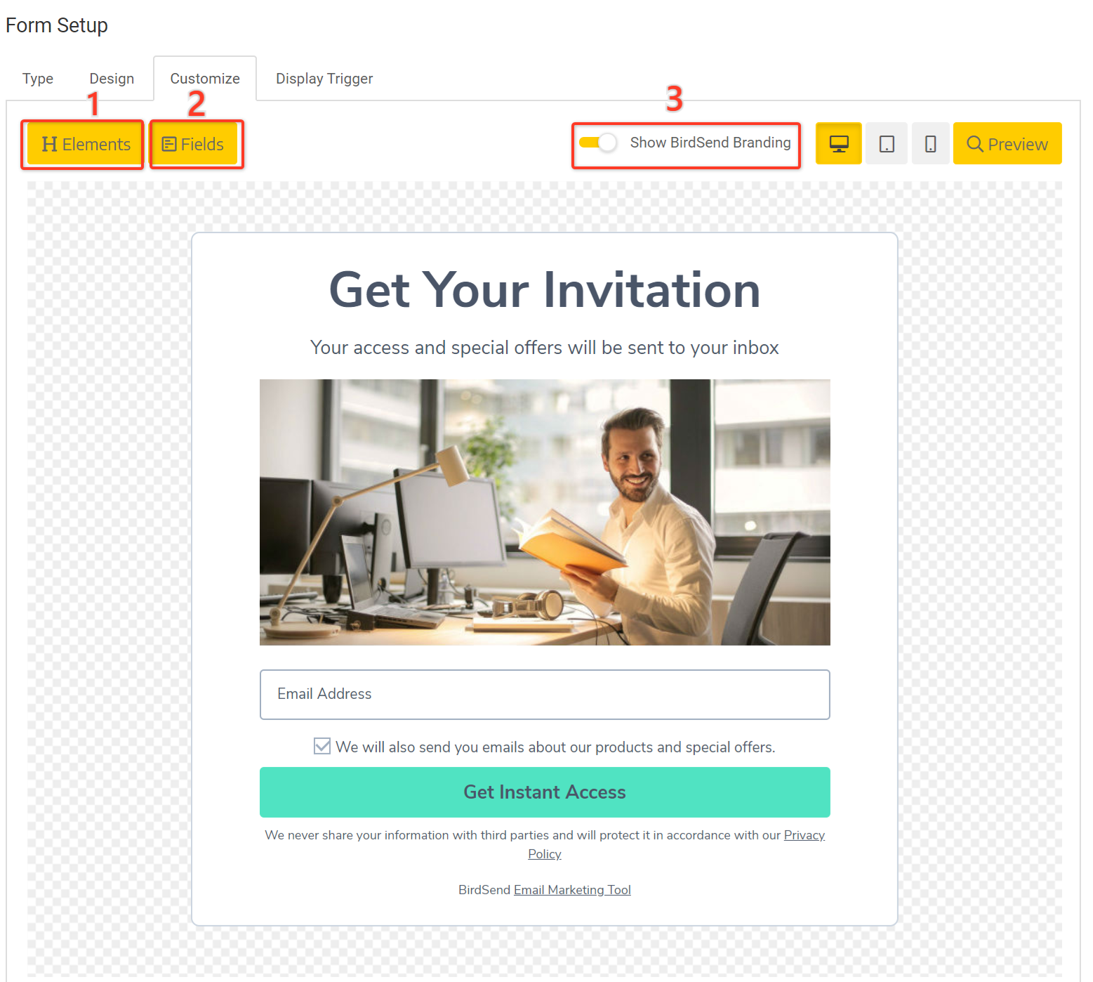 How to create a form
