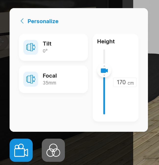 Realistic renderings : How to adjust camera (height, focal length, view)