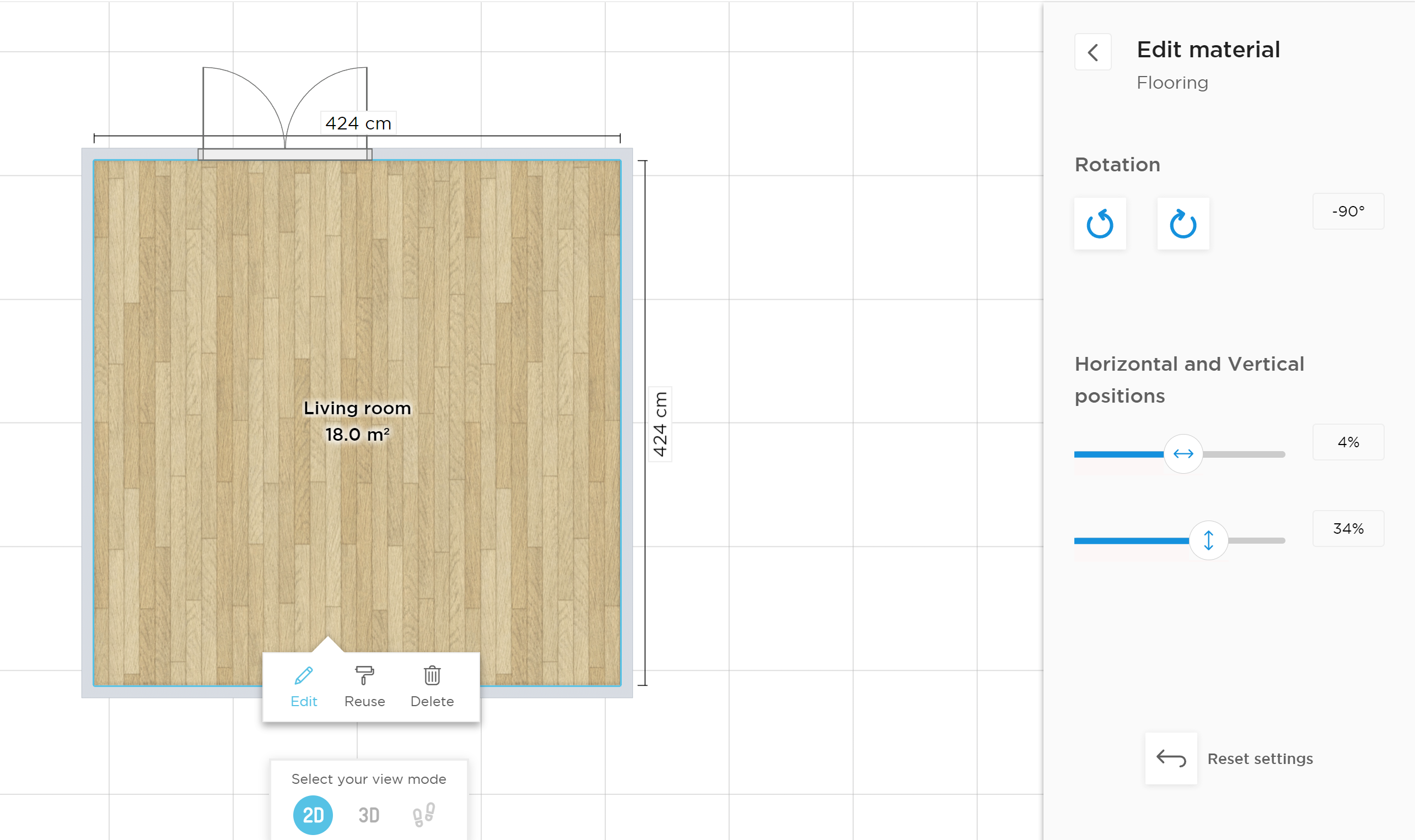 How to change the floor texture orientation?
