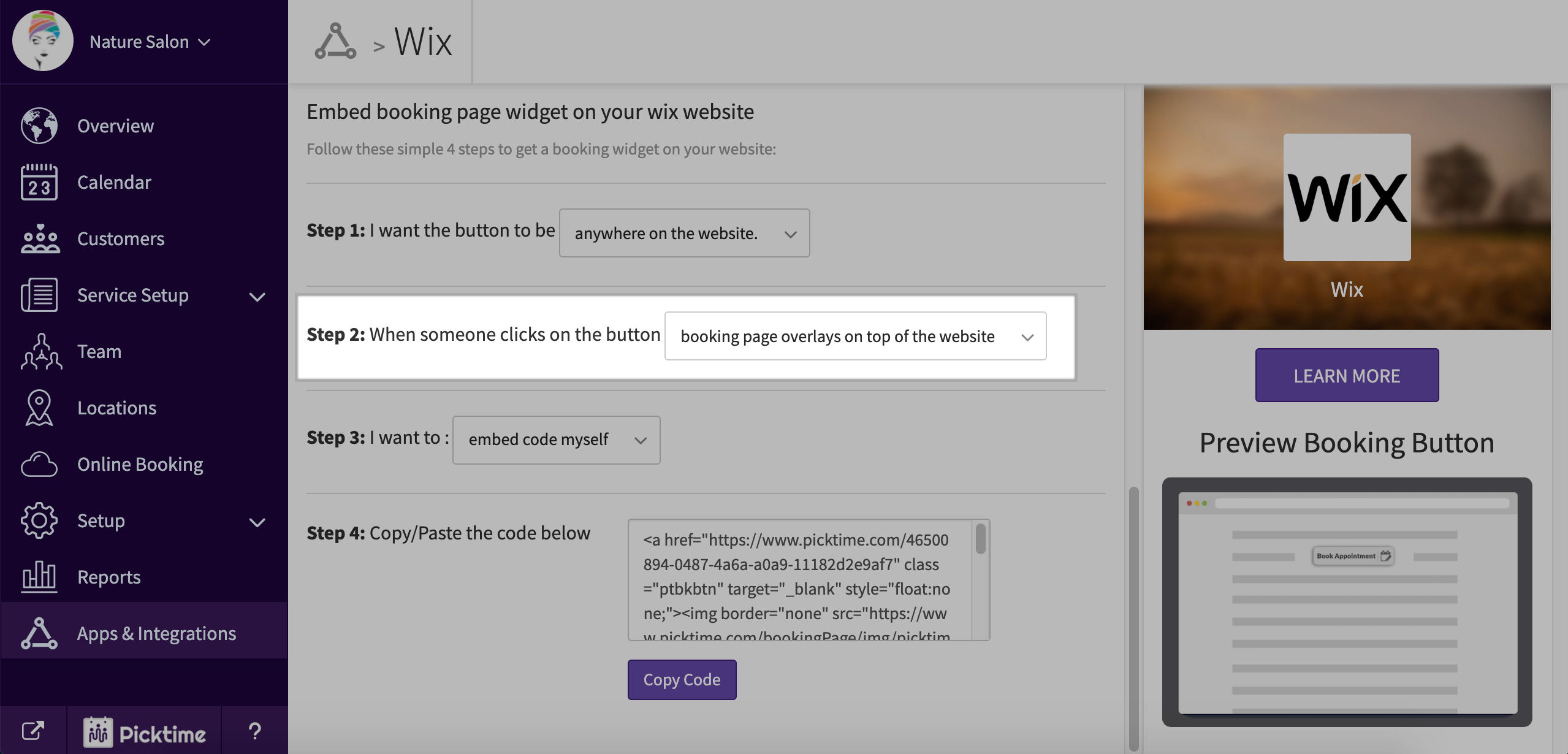 How to integrate with Wix?