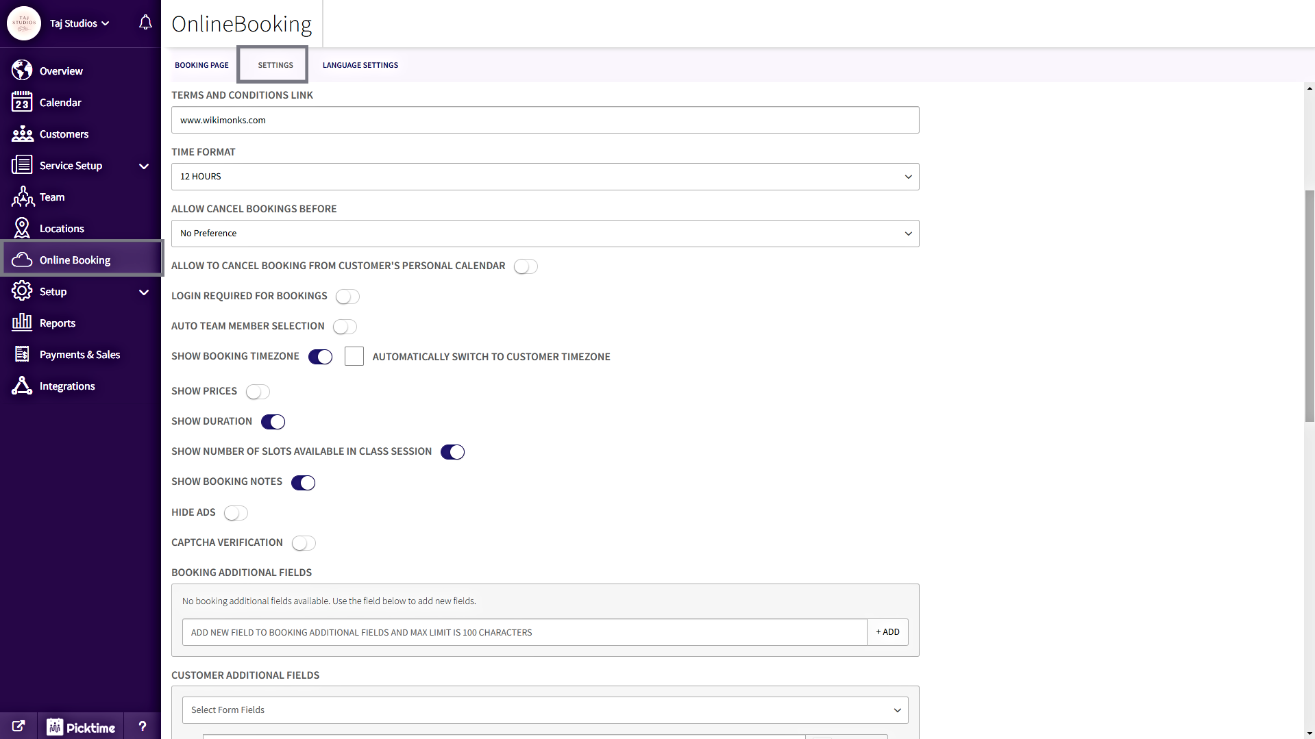 How to enable the force login option in Picktime?