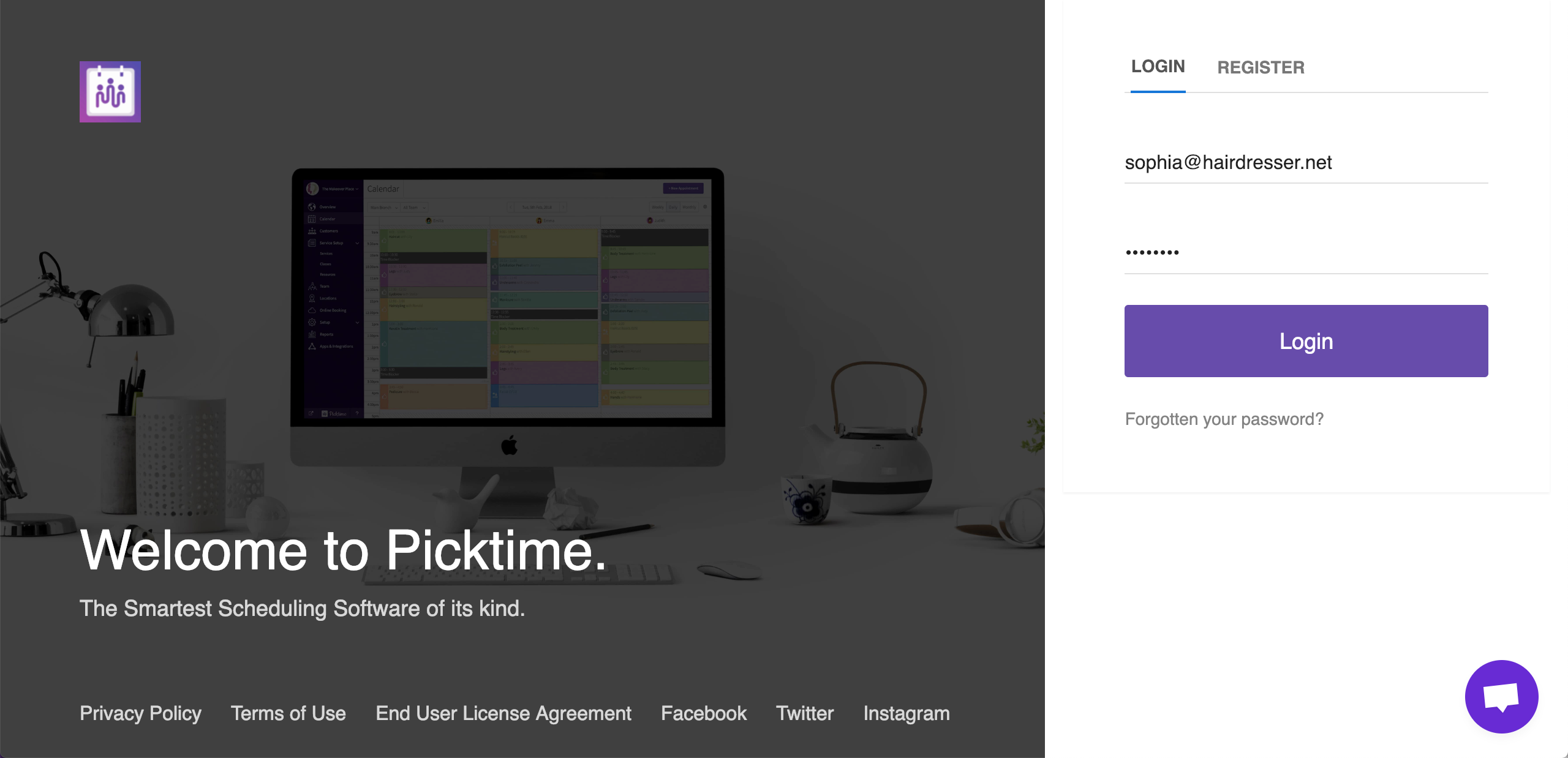 How do I login with Picktime?