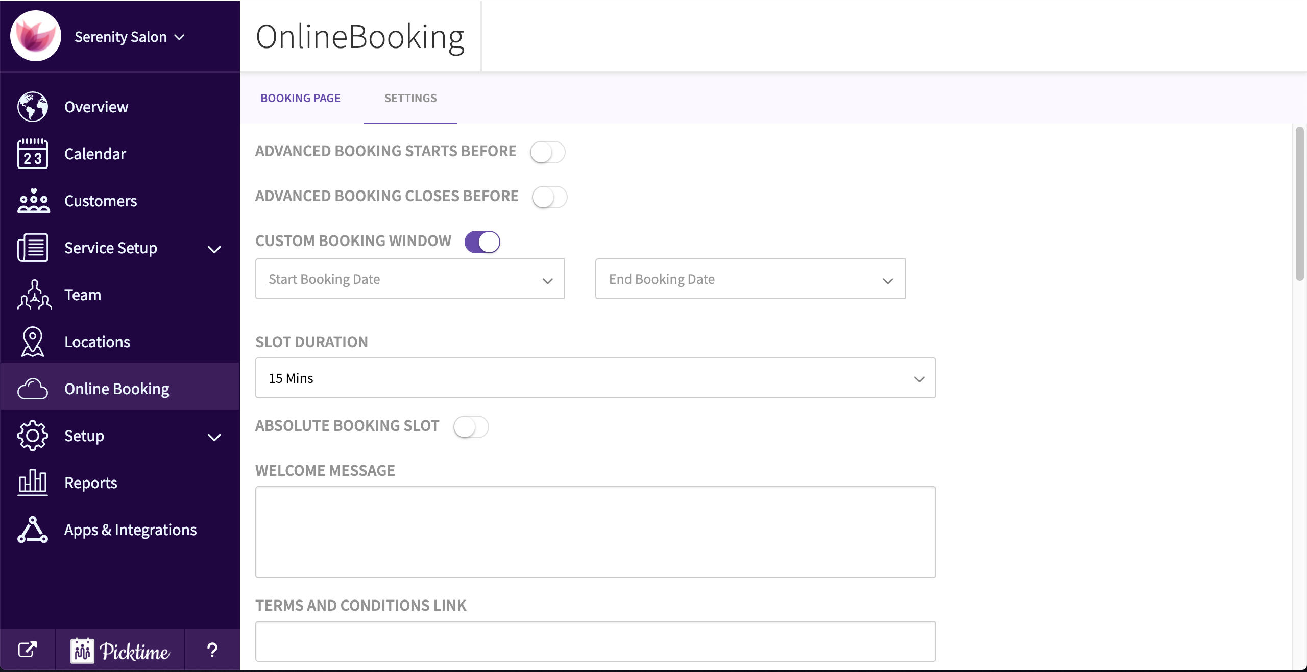 What is Custom booking window? How do I set it up?