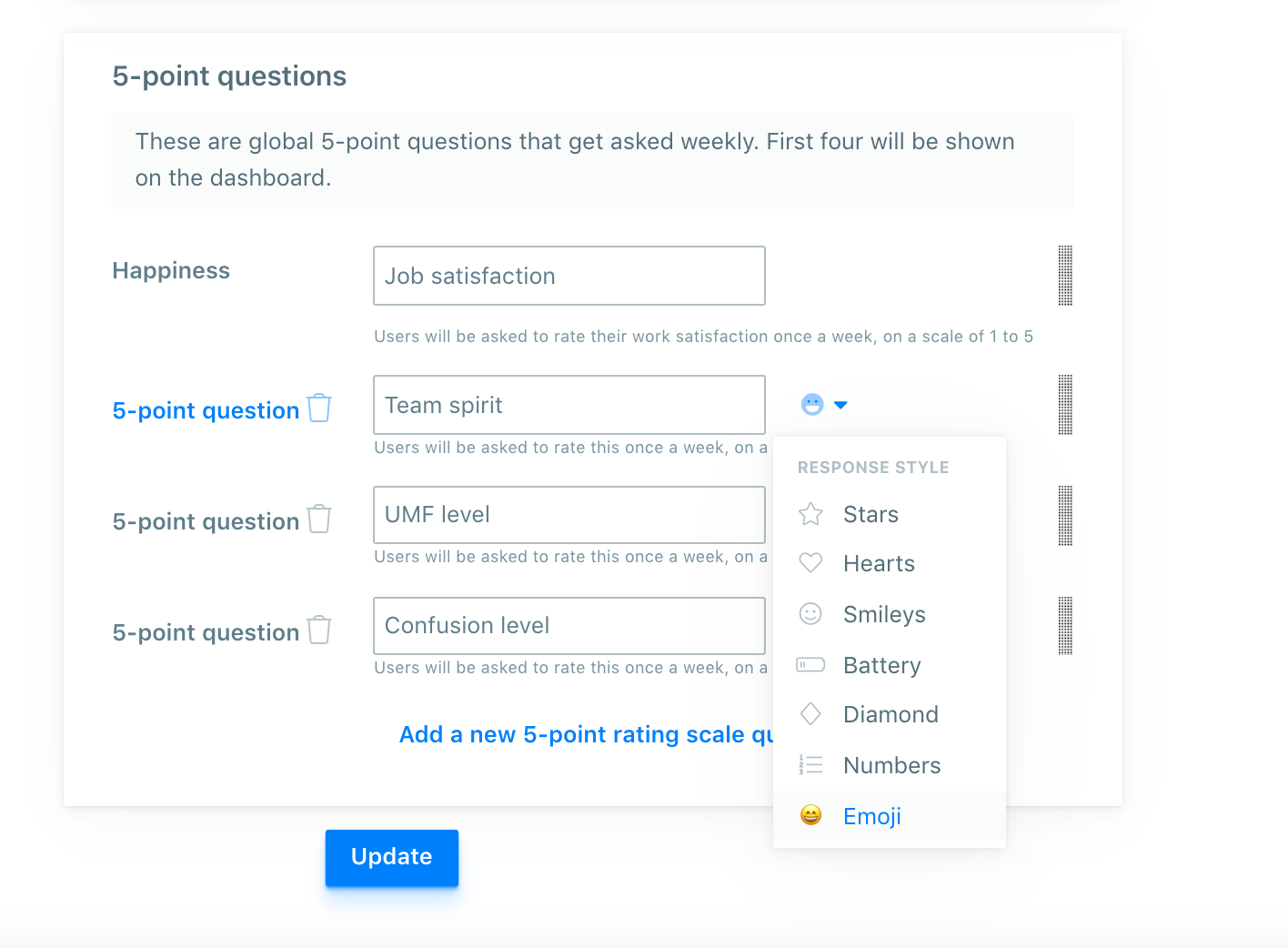 Configure Weekly Planning template