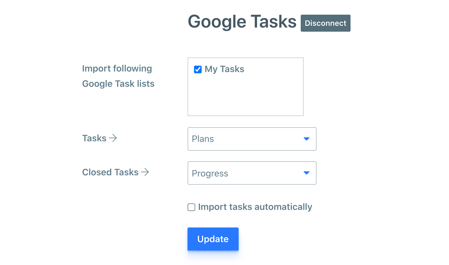 Google Tasks Integration
