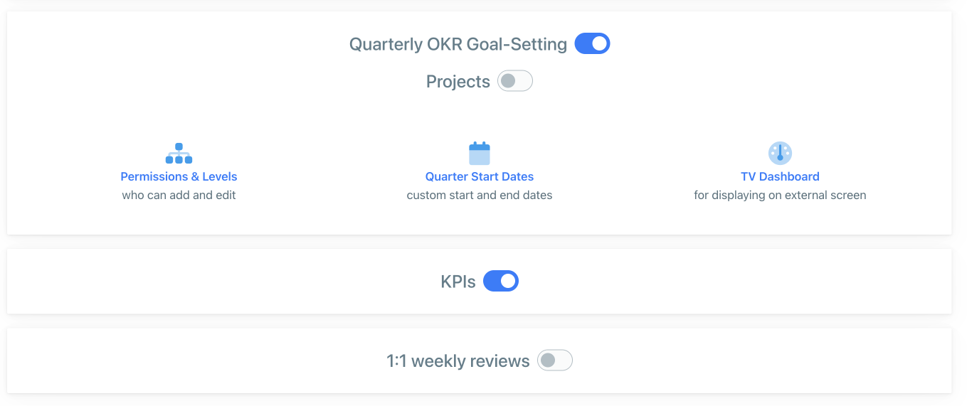 Turn Projects feature on/off