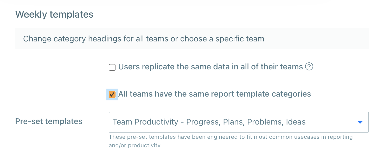 Customize Weekly Planning form