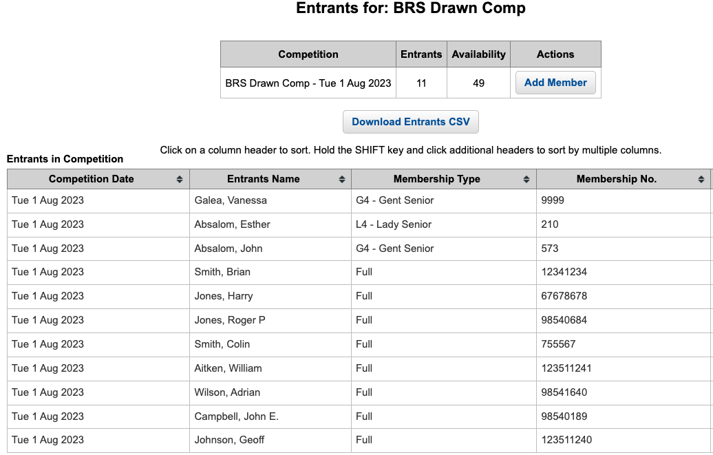 BRS Draw Competition Setup