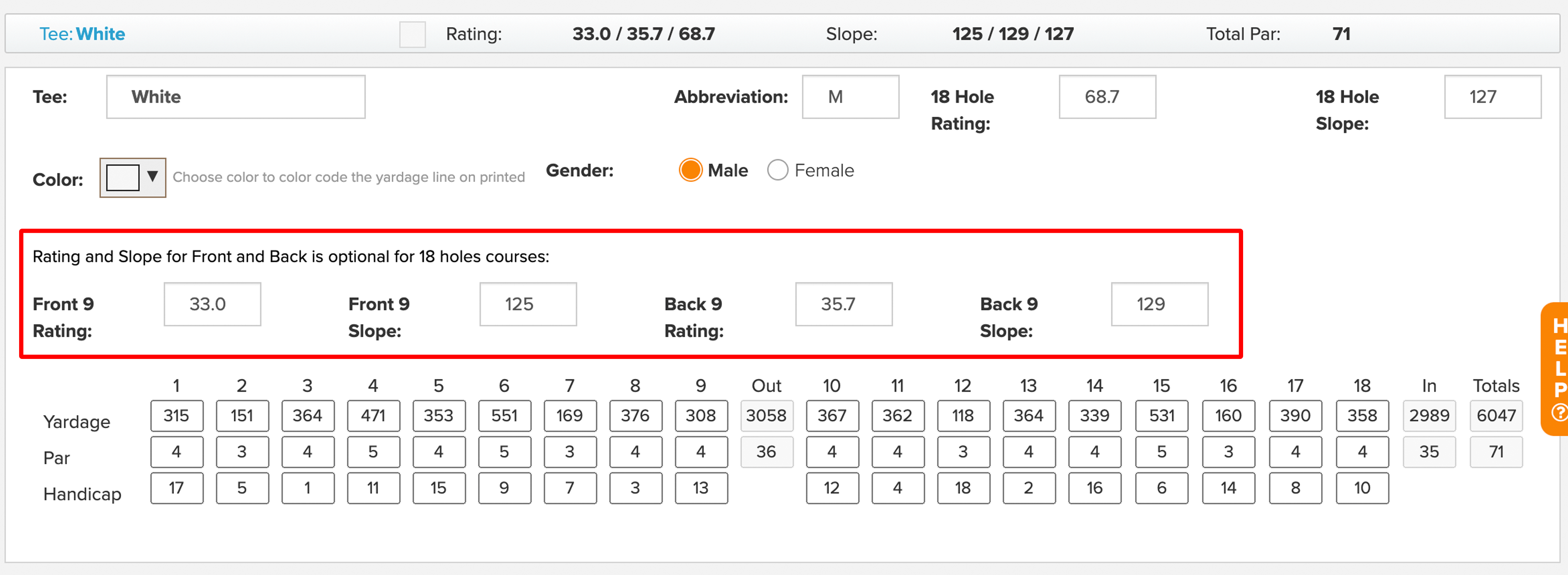 Why do I see Tee Missing 9 Hole Slope/Rating when posting scores?