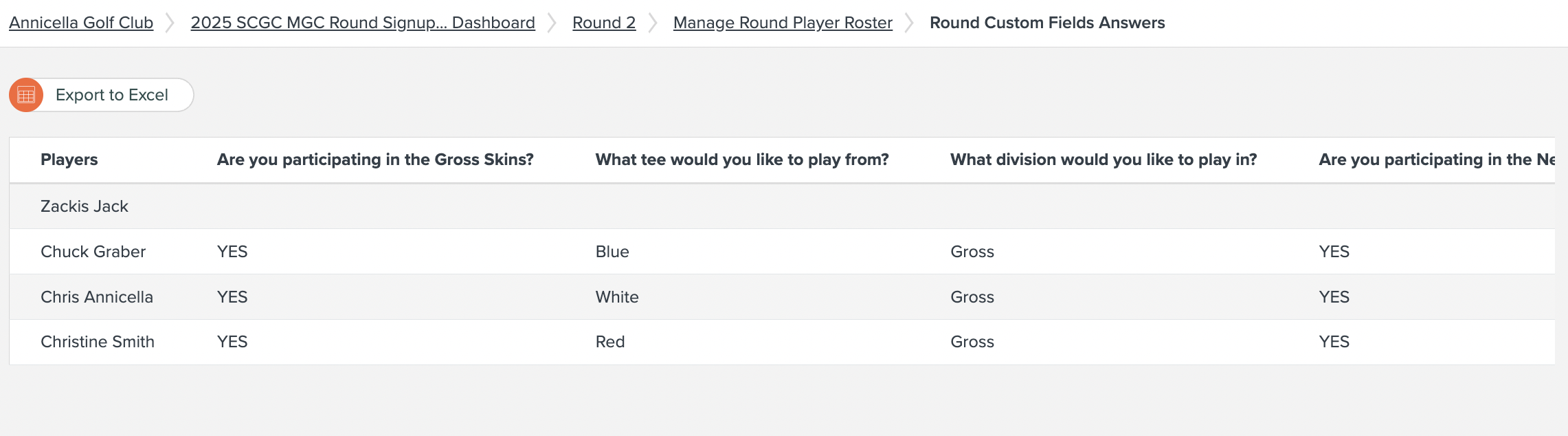 Round Roster (Round Player Roster)