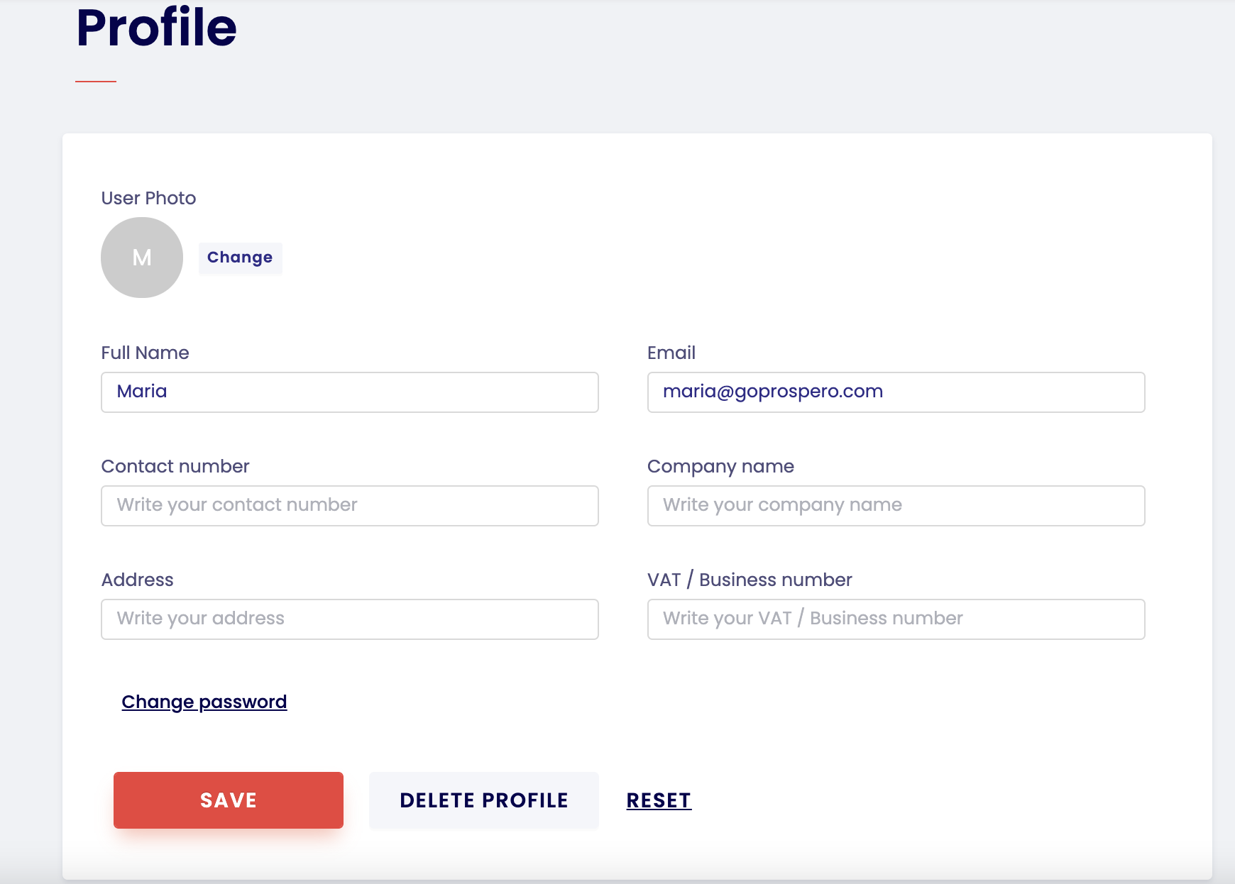 How can I Delete/Reset profile?