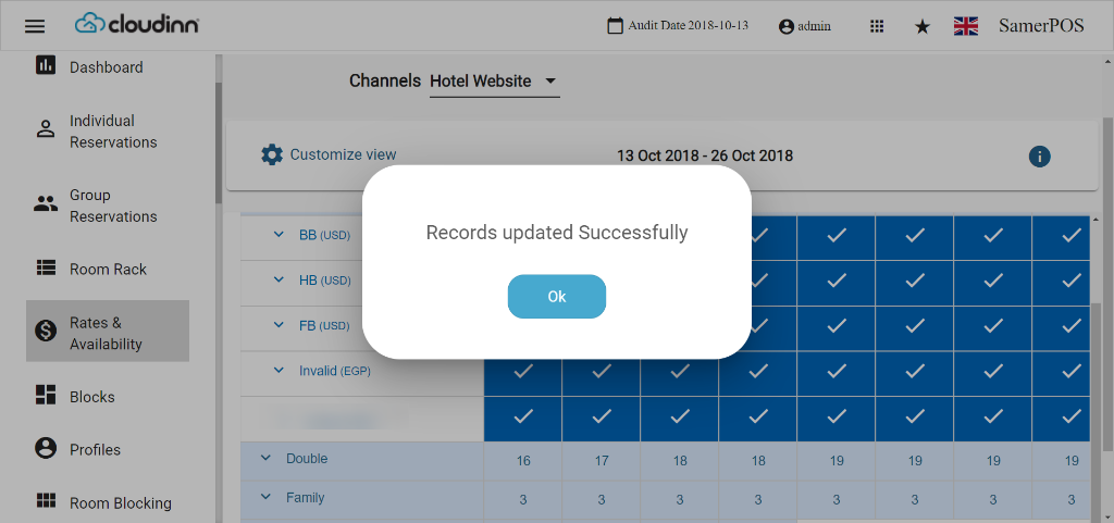 Update Rates from Rates & Availability Screen