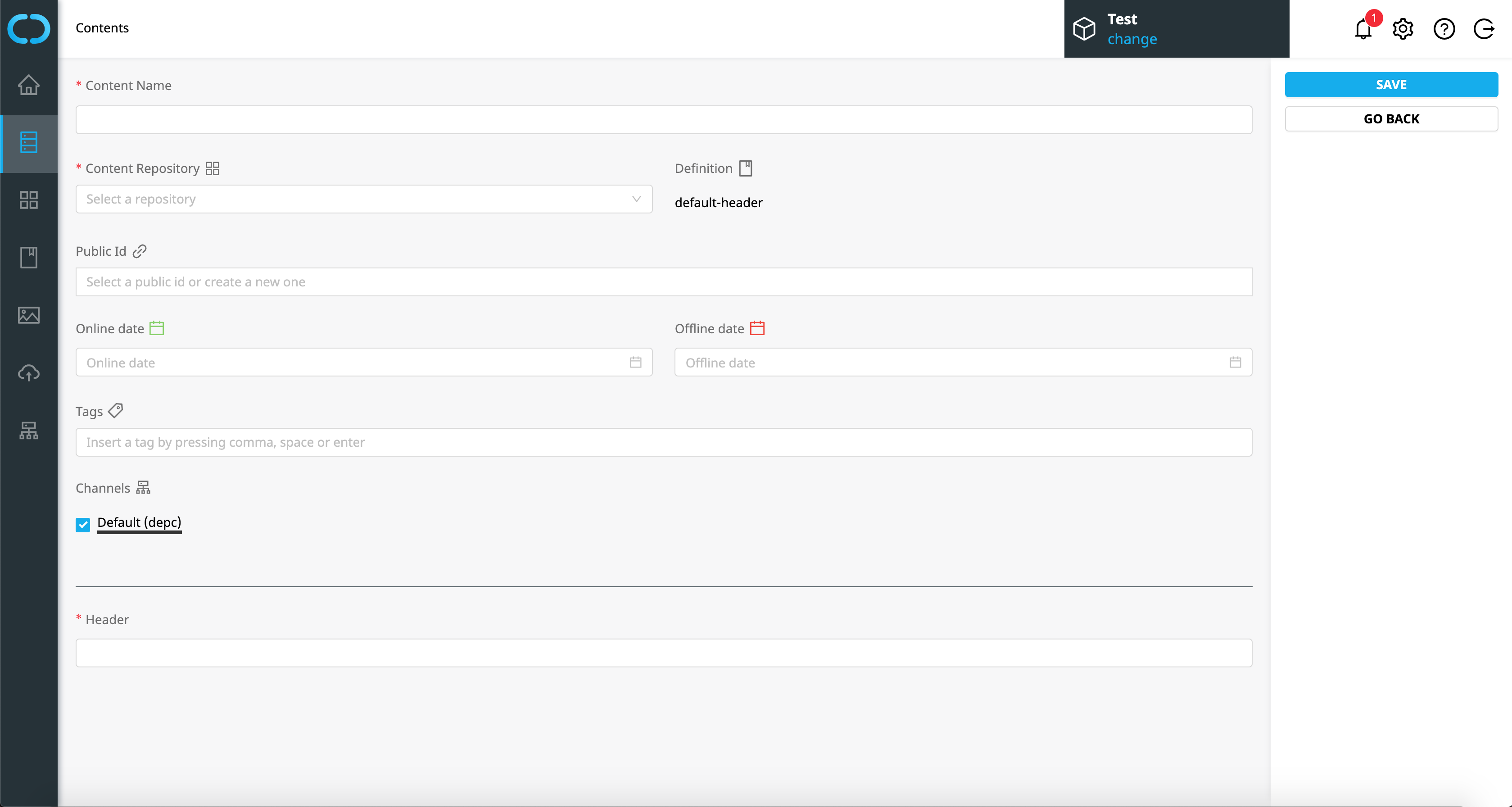 How to create a content