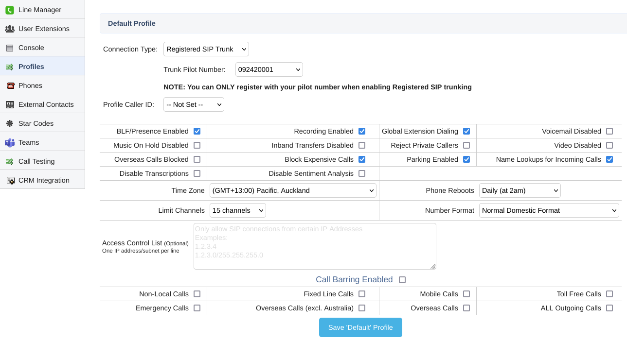 3CX - SIP Trunk Configuration