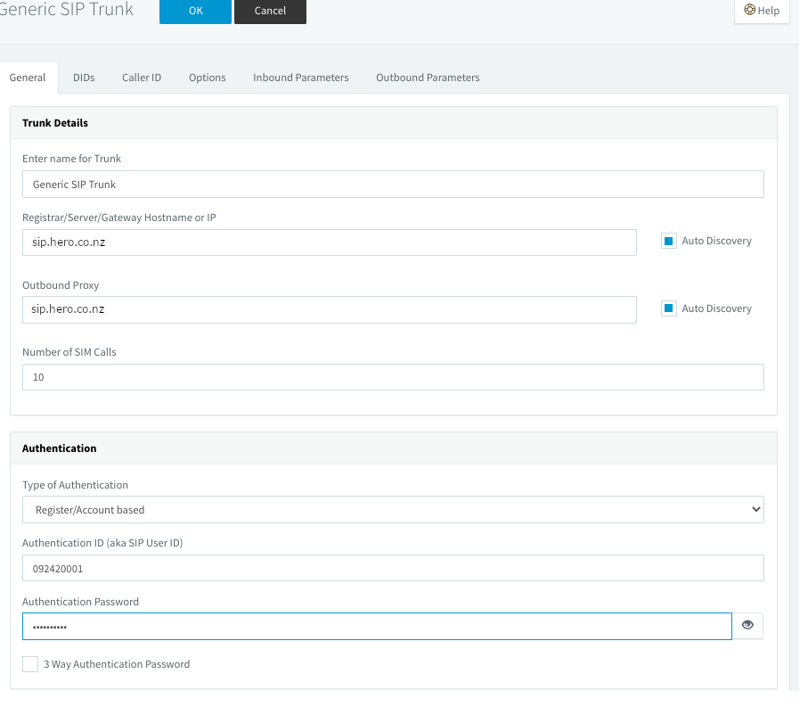 3CX - SIP Trunk Configuration