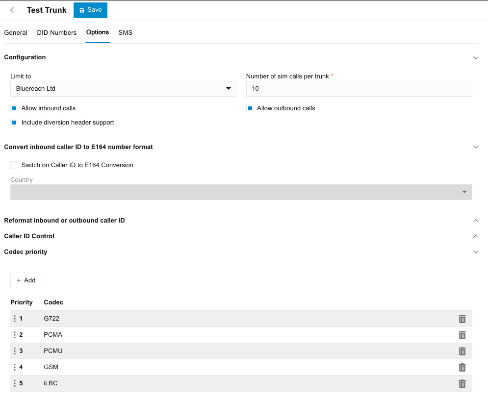3CX - SIP Trunk Configuration