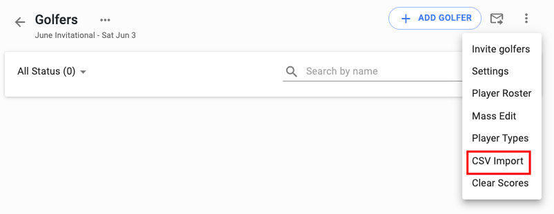 Tournament Player Import