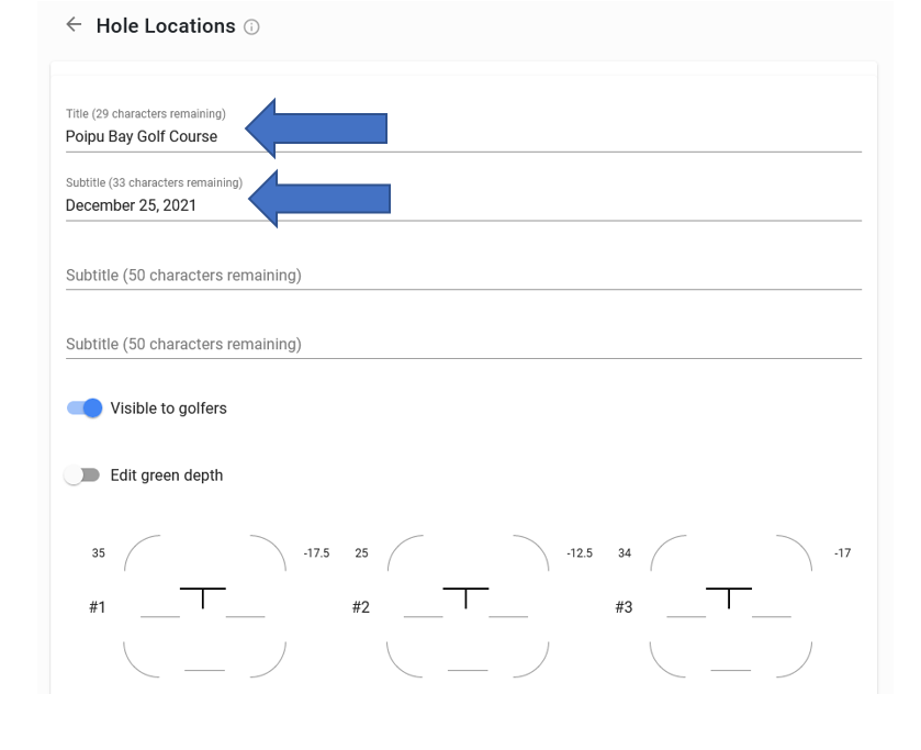 Hole Locations