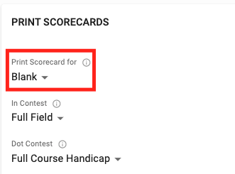 Print Blank Scorecards