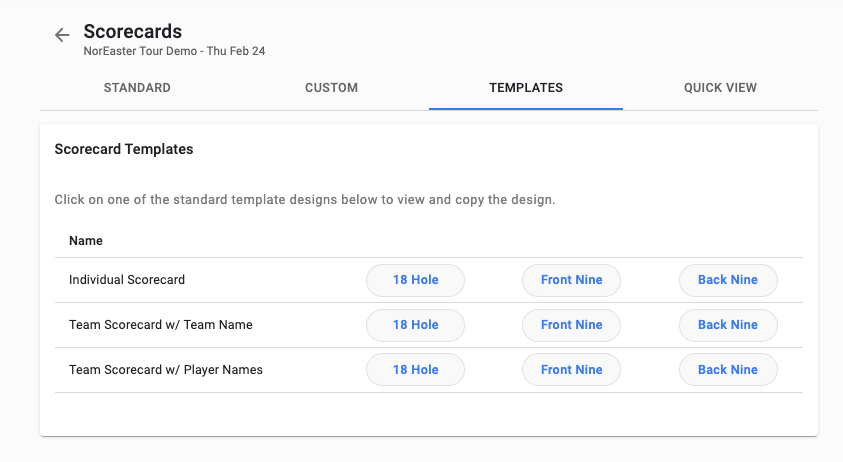 Adding Additional Tees on Custom Scorecards
